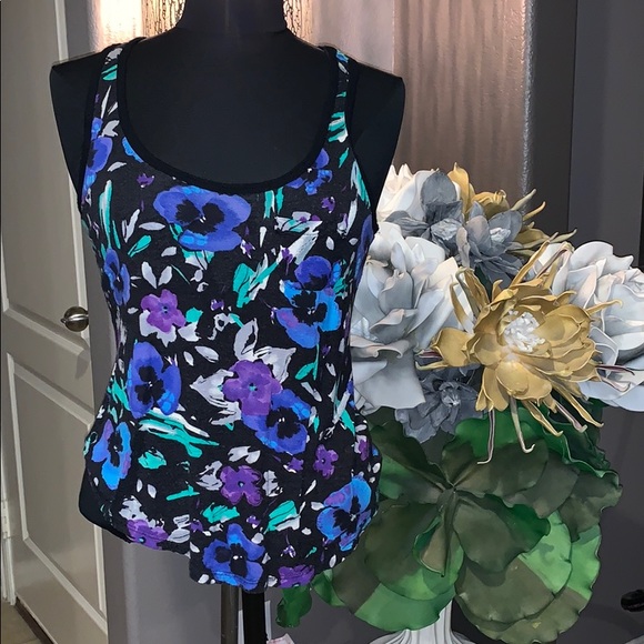 h.i.p. | Tops | Hip Cute Razorback Tank With Flowers | Poshmark